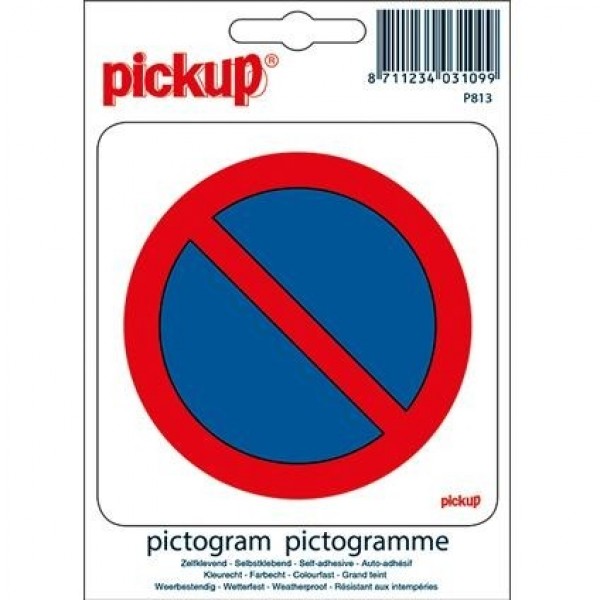 PICKUP PARKEERVERBOD PICTOGRAM STICKER - 100 X 100 MM